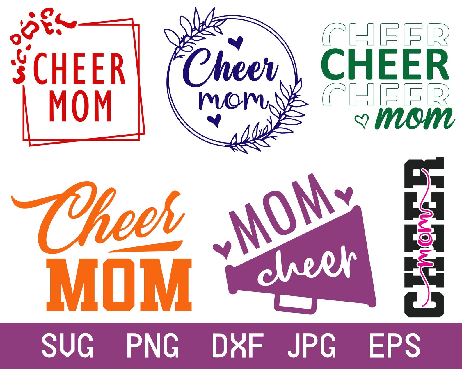 Cheer Mom SVG Bundle: Cheerleading Clipart (digital Download) - Etsy