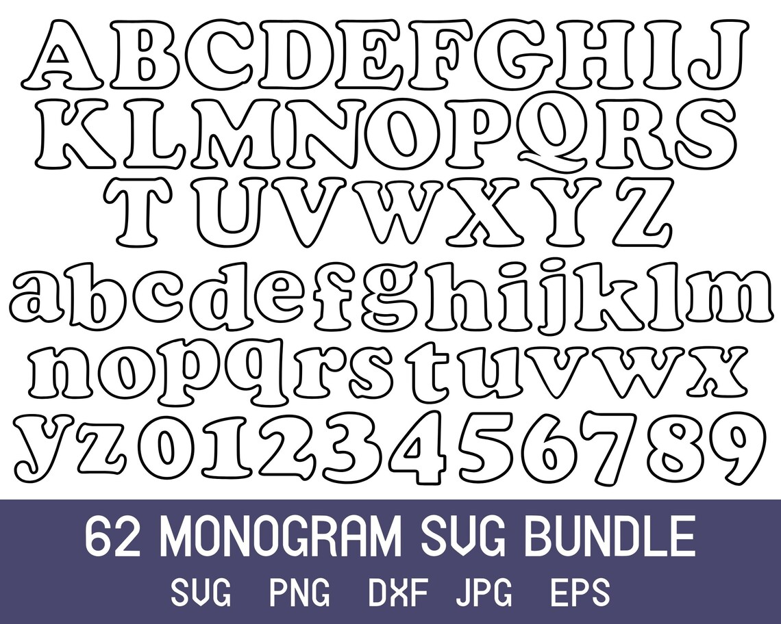 Fancy Monogram Font SVG Bundle: Cricut-ready Alphabet (digital Download ...