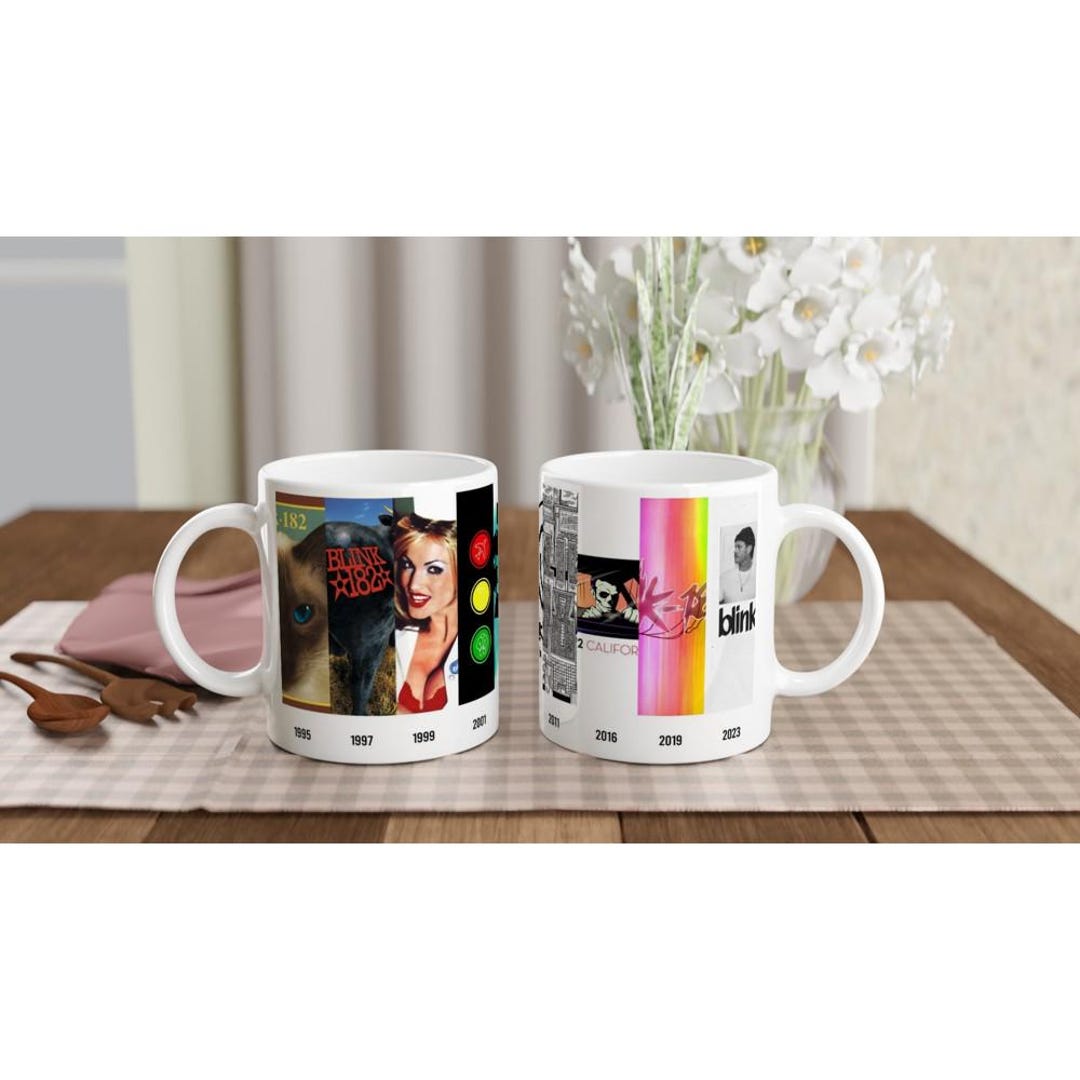 Blink 182 Discography Mug Featuring All Their Studio Albums Christmas ...