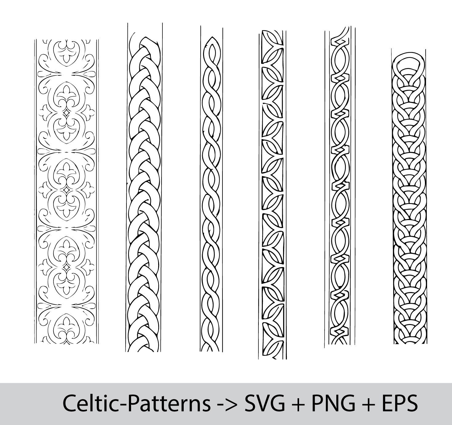 Celtic Patterns SVG, Celtic Symbols, Celtic Bands, Celtic Belt, Celtic ...