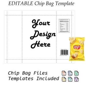 Editable Chip Bag Template Chip Bag Template Canva Chip Bag - Etsy
