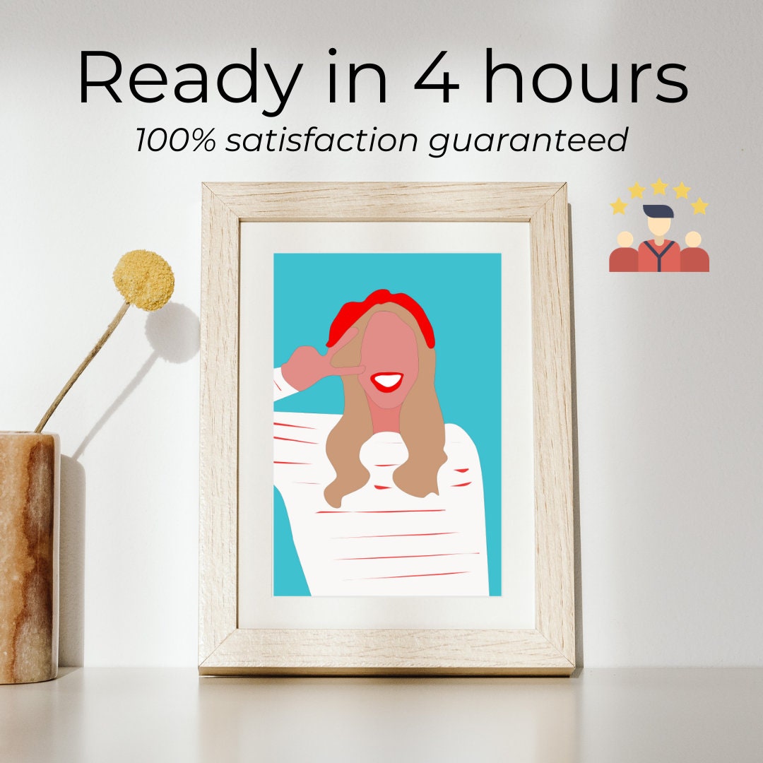 Faceless Portrait, Custom Illustration, Custom Photo, Boyfriend Gift ...