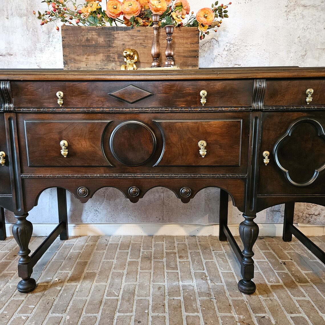 Antique Buffet, Sideboard, Black Buffet, Black Washed Buffet ...