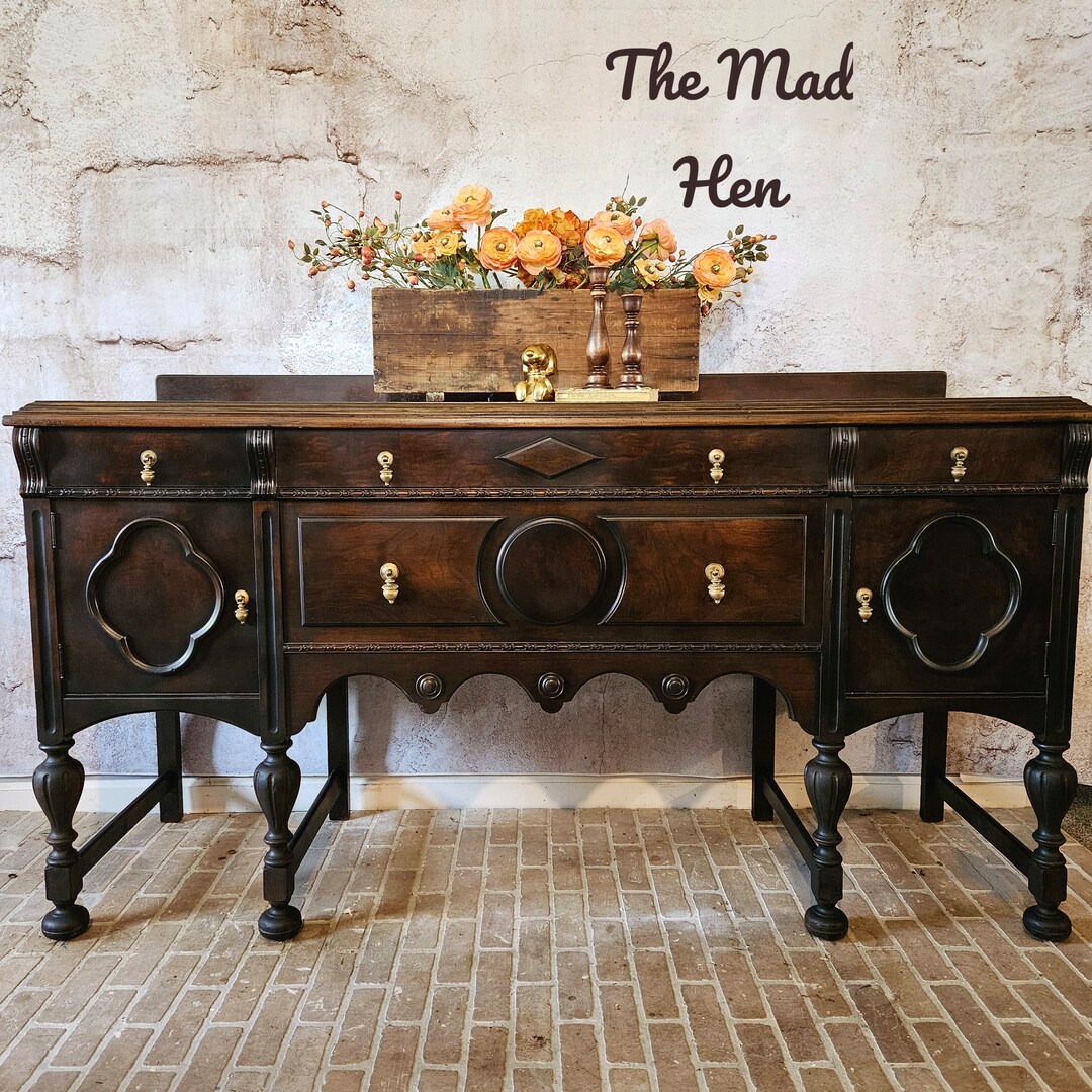 Antique Buffet, Sideboard, Black Buffet, Black Washed Buffet ...