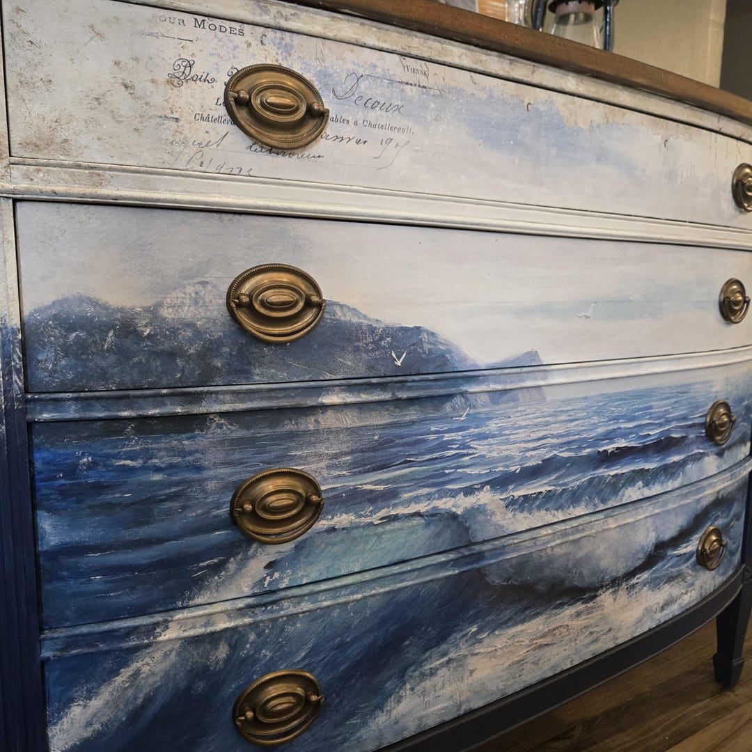 Antique Ocean Sea Beach House Nautical Dresser - Etsy