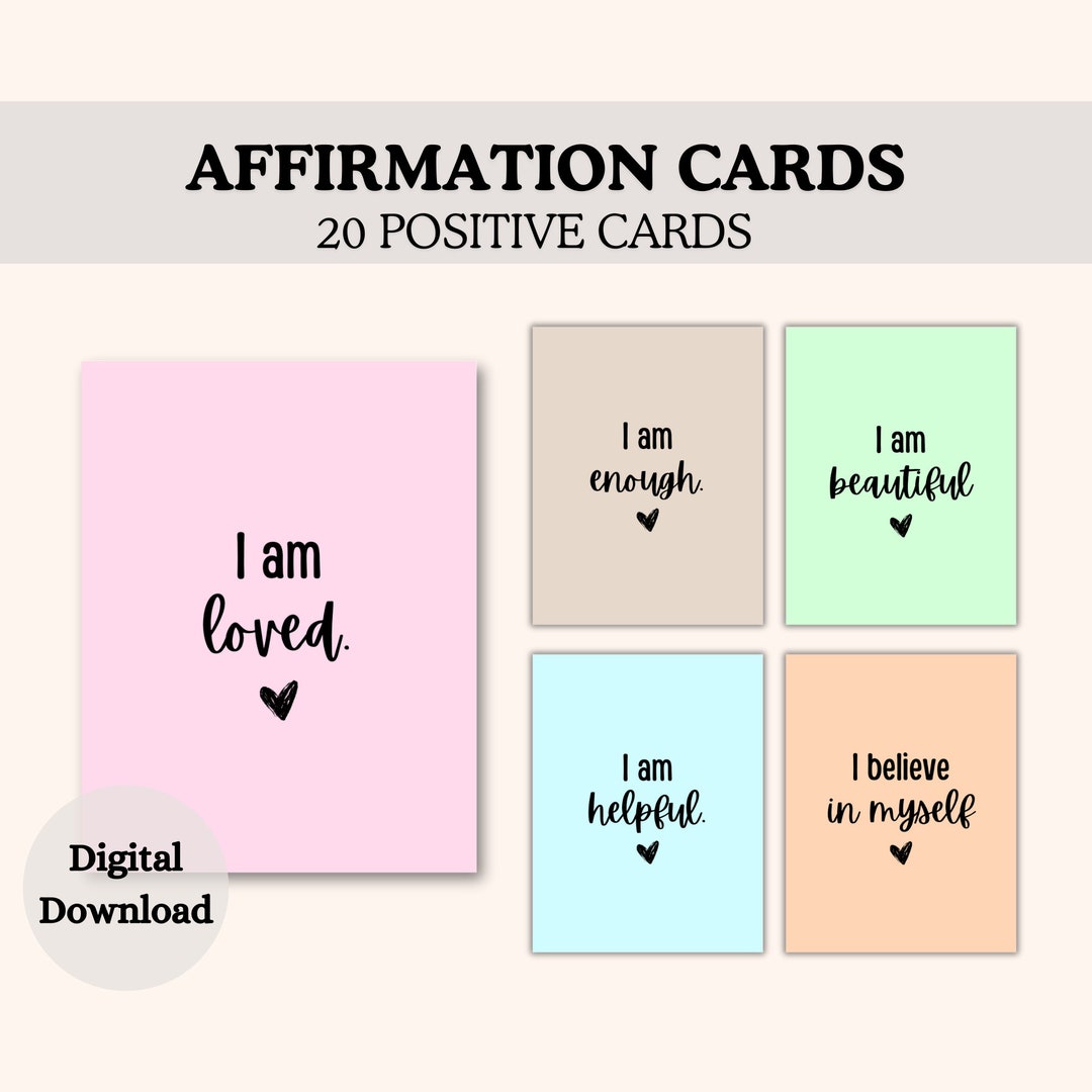 Affirmation Cards, Positive Affirmation Cards, Self Esteem, Confidence ...