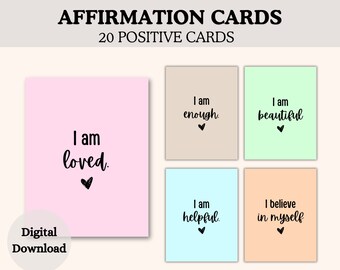 ADHD Brain Affirmation Station Cards, Positive Quote Flash Cards ...