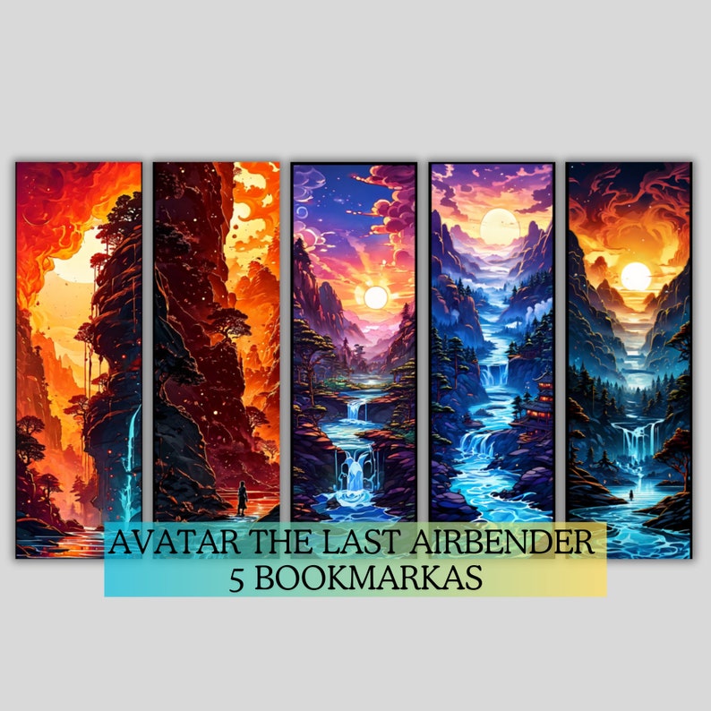 5 Avatar Bookmarks, Bookmark Printable, Bookmark Set, Instant Download ...