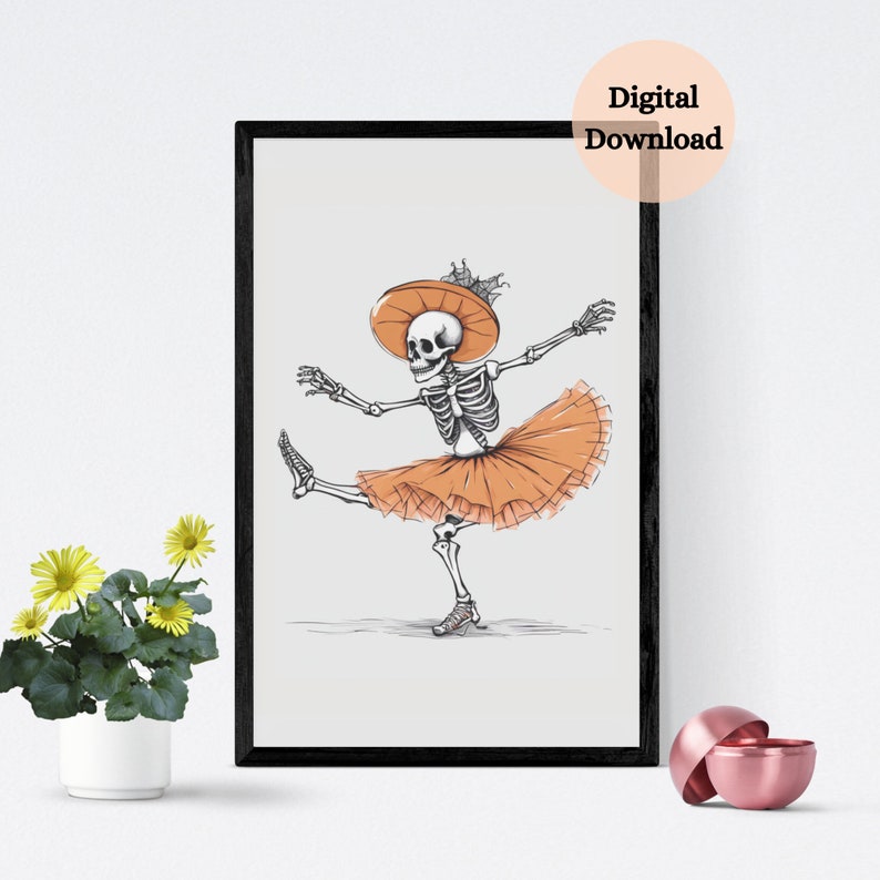 Dancing Skeletons Print Set of 3, Skeleton Art, Funny Wall Art ...