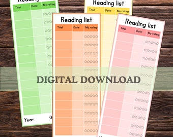 Printable Bookmark, Reading Log Tracker, Reading Journal, Reading ...