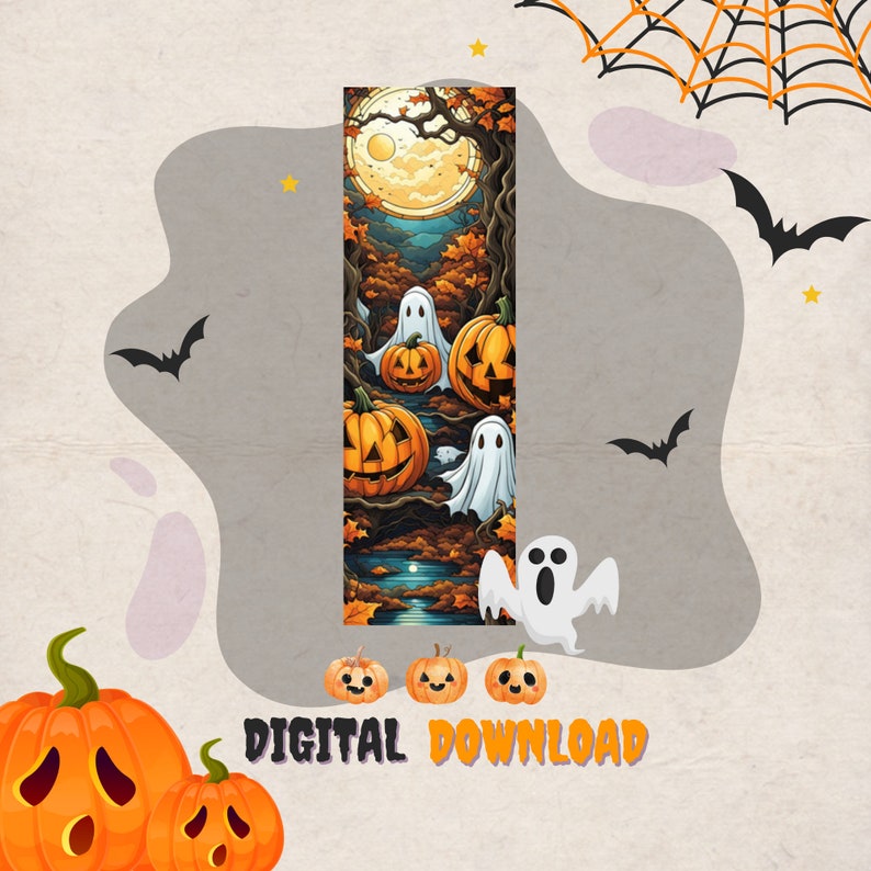 3 Halloween Bookmark, Bookmark Printable, Bookmark Set, Spooky Cute ...
