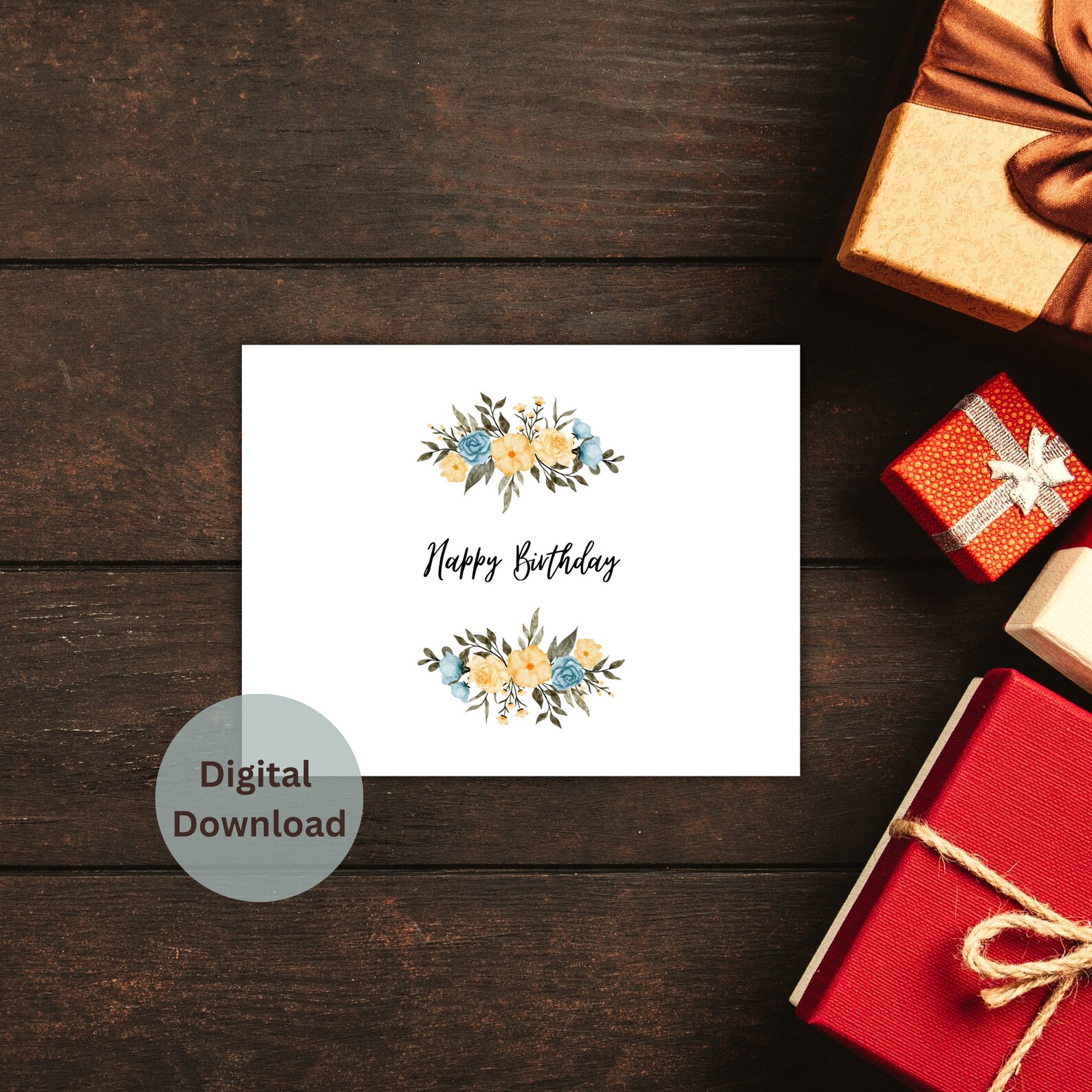 Printable Birthday Card, Printable Happy Birthday Cards, Instant ...