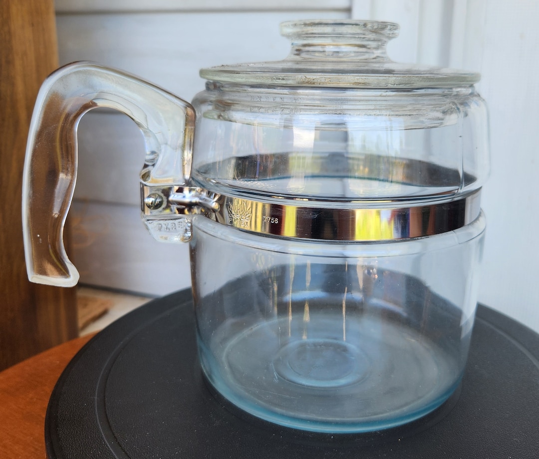 Vintage 60’s Pyrex 7756 6 Cup Stovetop Percolator Flameware - Pot and ...
