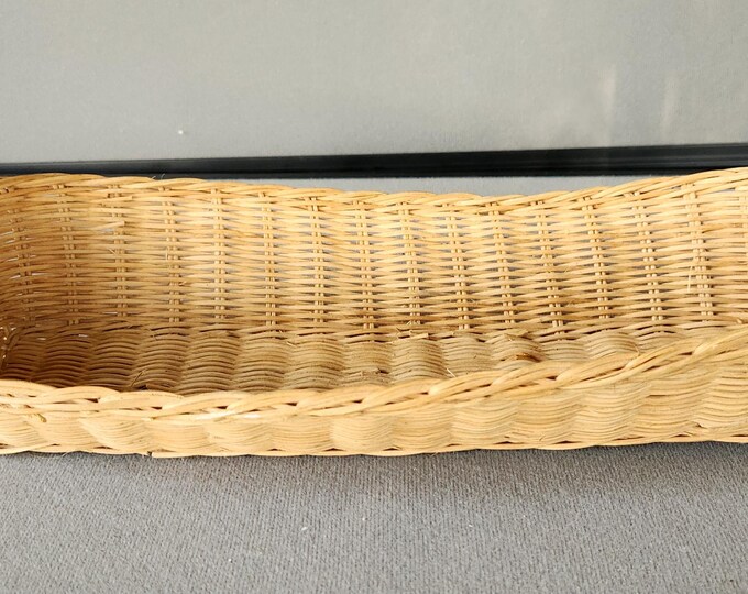 Rustic Farmhouse Long Woven Wicker Basket – 16” X 7” X 3” - Etsy