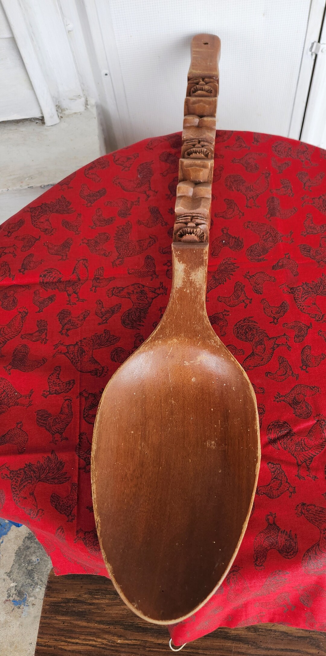 Vintage 28" Hand Carved Wooden Spoon Wall Decor - Etsy