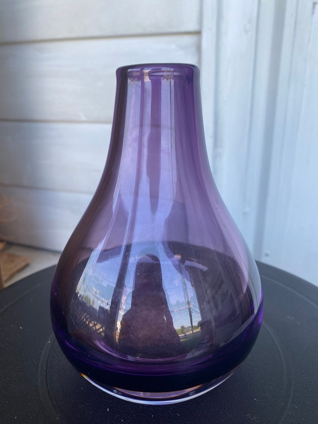 Vintage 6” Tall Art Glass Vase Tarnow Purple Amethyst Glass Vase ...
