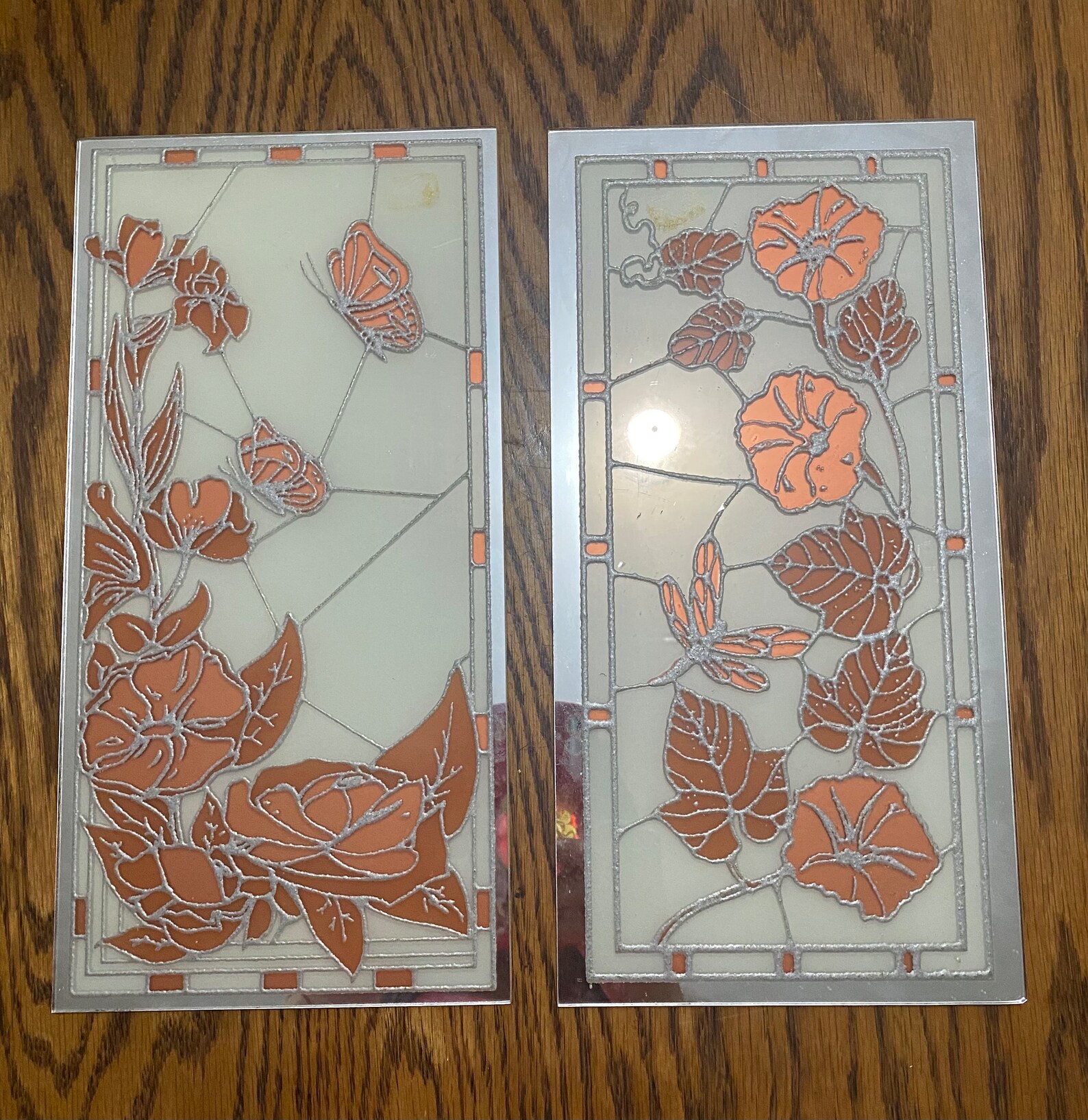 Set of 2 Vintage MCM Turner Decorative Stained Glass Panels 12 X 6 - Etsy