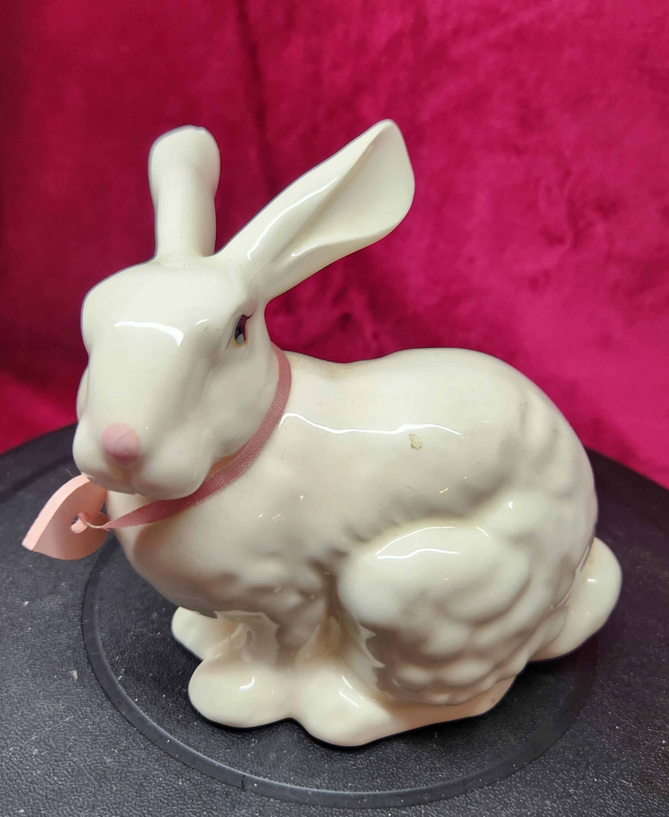 5" Tall Vintage Porcelain Rabbit in Figurine With Necklace - Etsy
