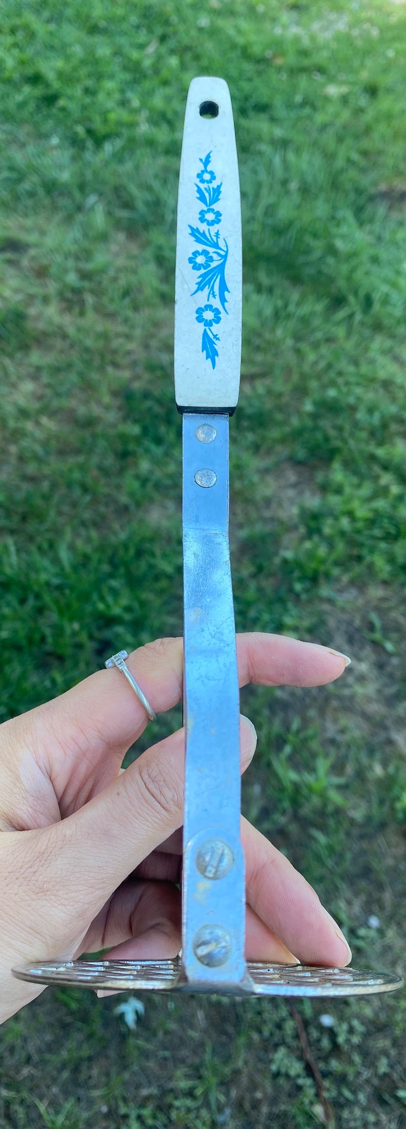 Vintage Potato Masher - Blue Flowers Pattern - Etsy