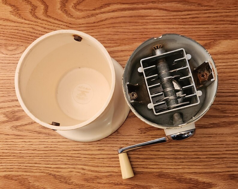 Vintage White Manual Ice Crusher With Chrome Handle Mid Century ...