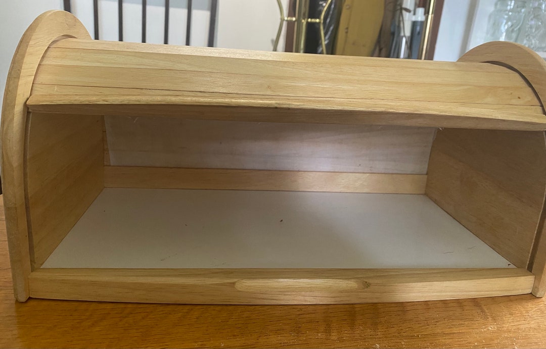 Vintage Wooden Bread Box - Etsy