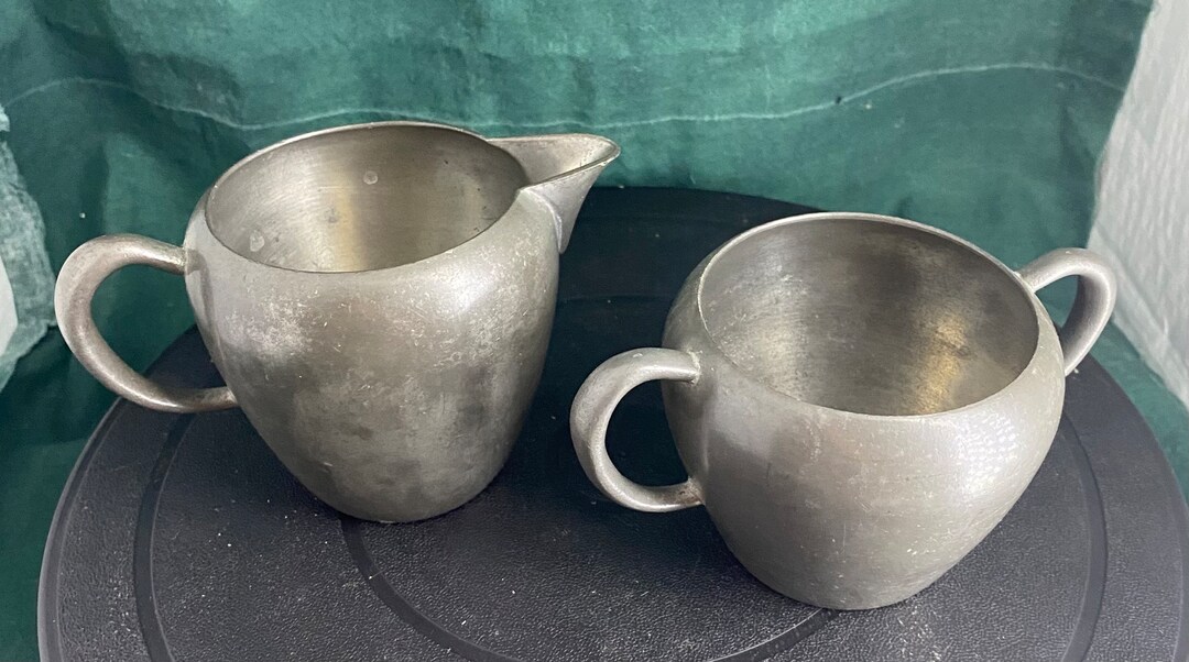 Vintage Cornwall Pewter Sugar and Creamer Set/ Pewterware/ Cottage ...