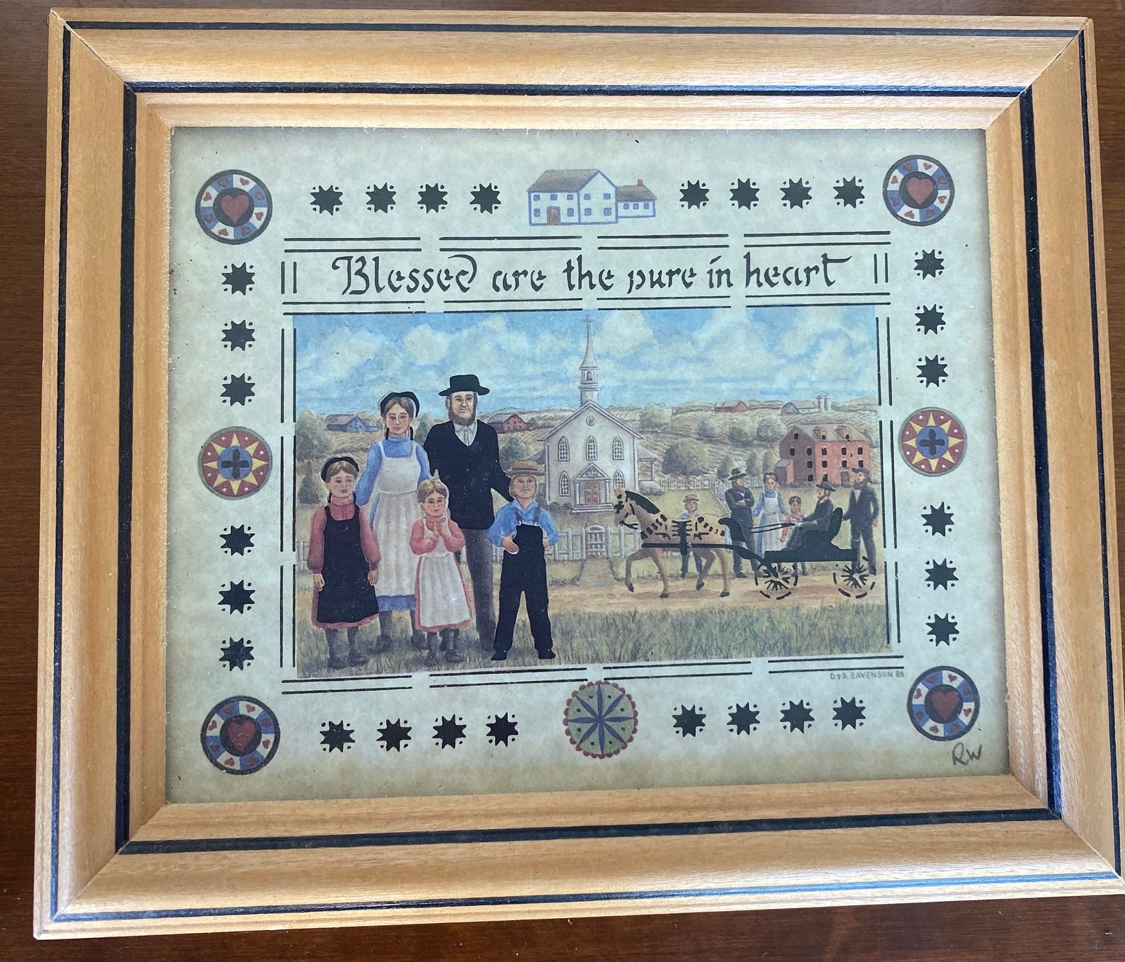 Set of 2 Framed Paper Cut Art or Scherenschnitte Amish Folk Art Signed ...