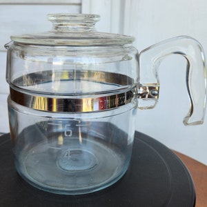 Vintage 60’s Pyrex 7756 6 Cup Stovetop Percolator Flameware - Pot and ...