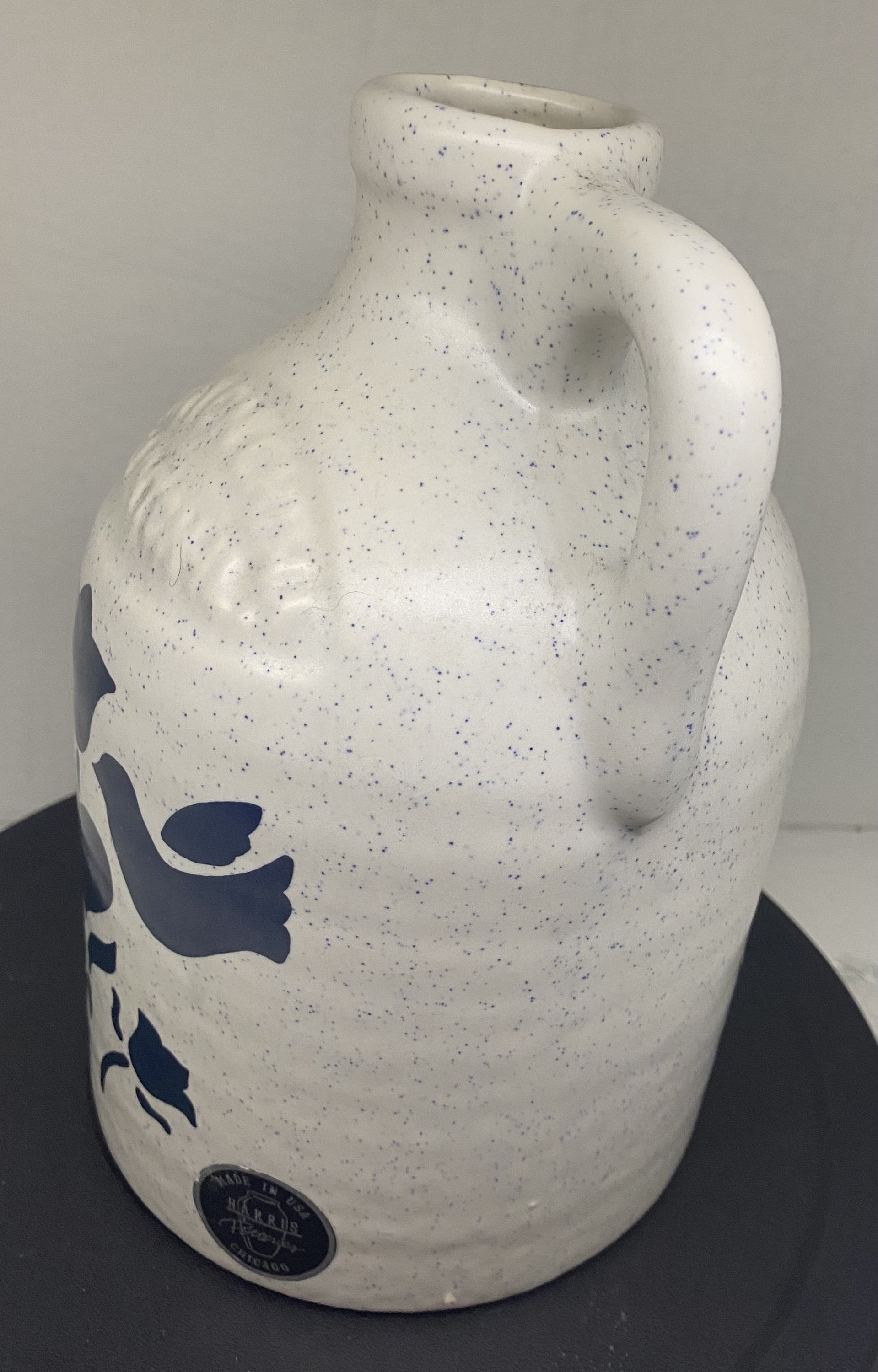 Vintage Harris Potteries Chicago Speckled Stoneware 2 Quart Jug Vase ...