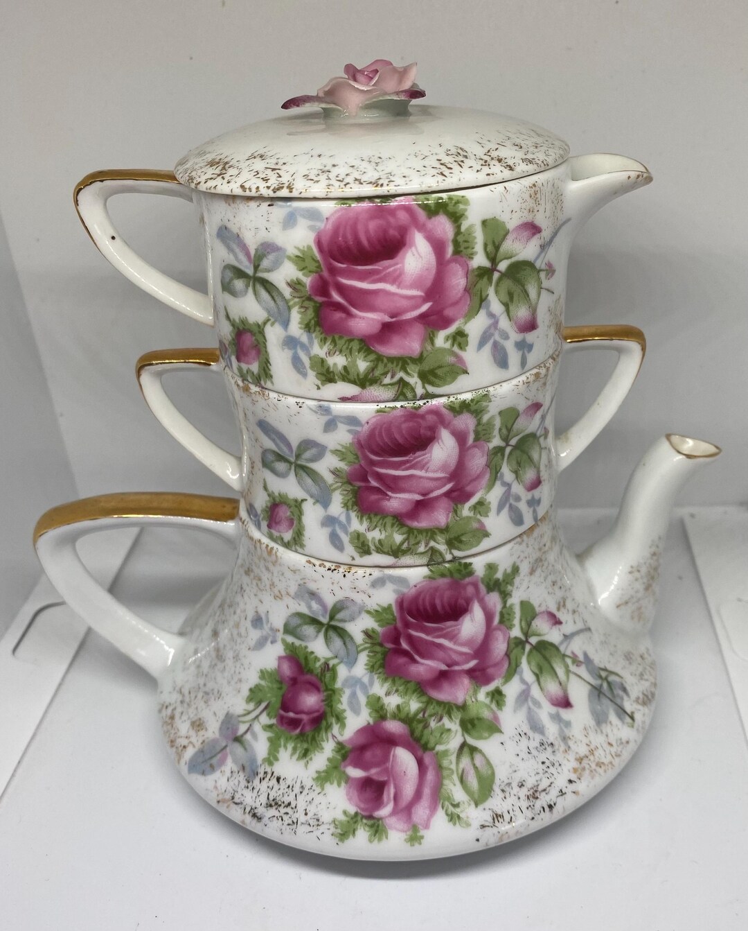 Vintage Lefton 4-piece Tea Set – Fine Porcelain Pink Rose Design ...
