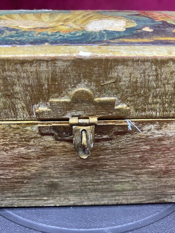Antique Early 1900s Handmade Wooden Jewelry Box with … - Gem