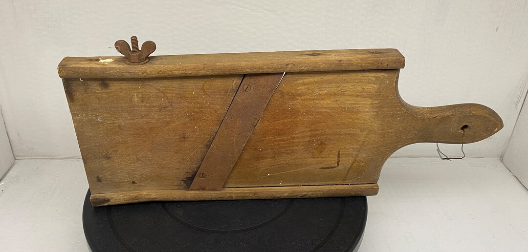 Antique Wooden Vegetable Cutter Slicer With Steel Blade – Perfect for ...
