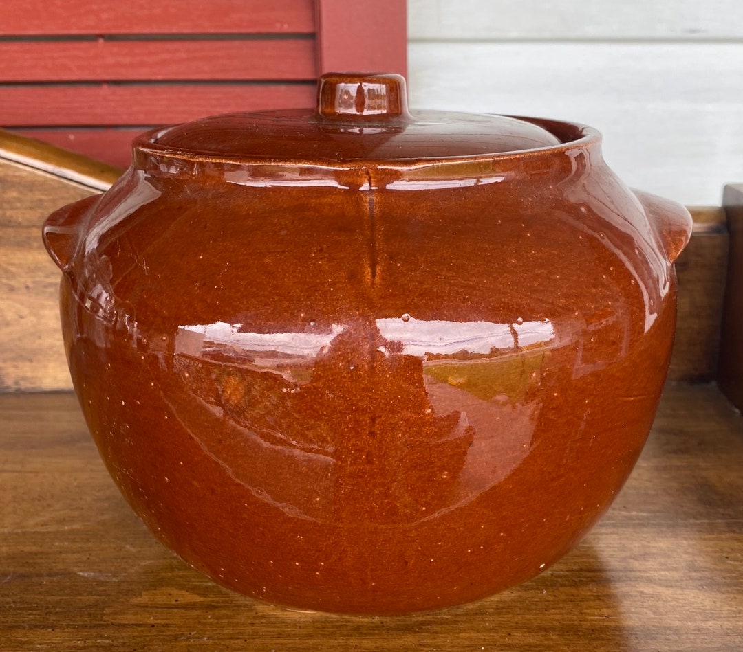 Vintage WATT Pottery #76 Oven Ware Pot | Bean Pot | With Lid Rustic ...