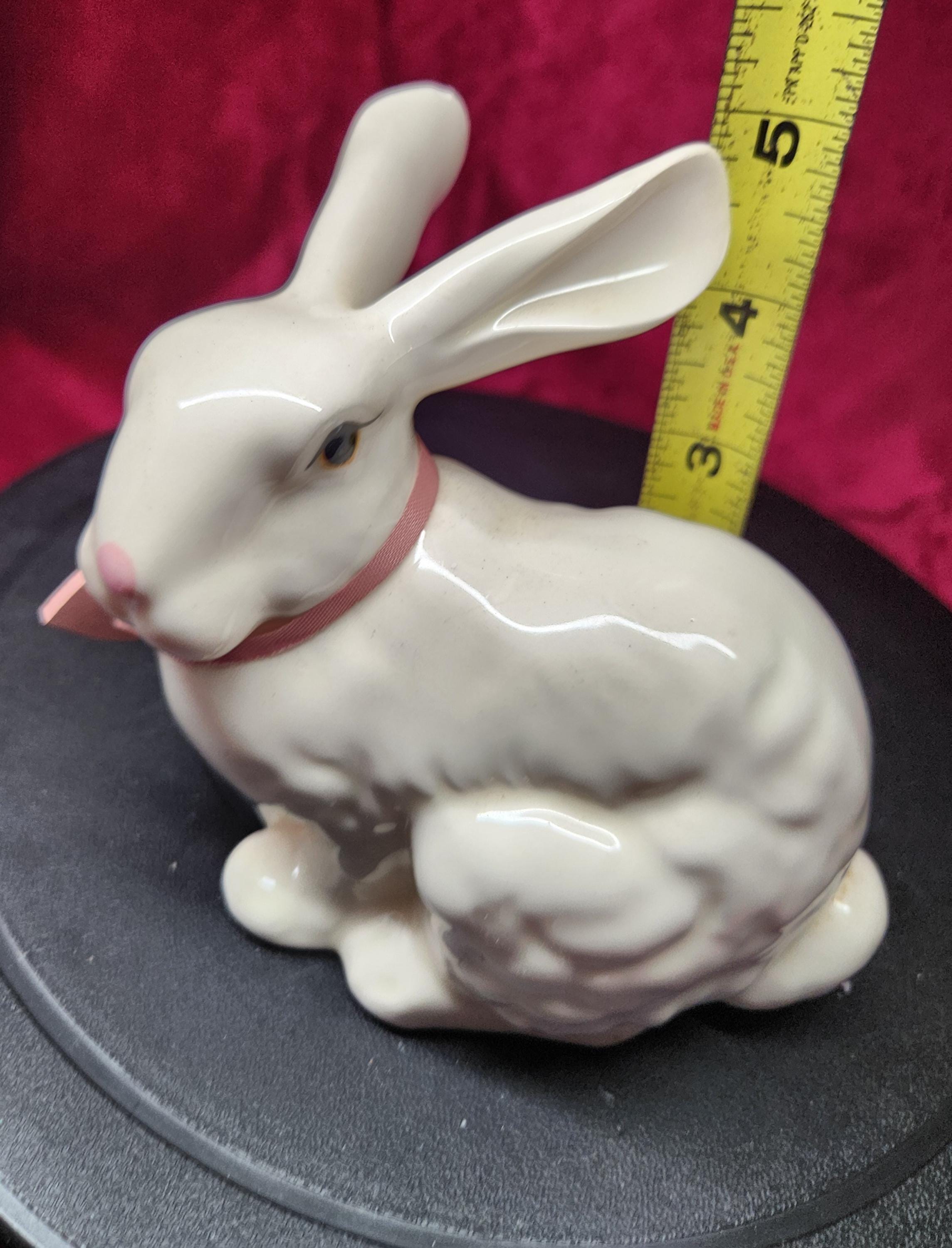 5" Tall Vintage Porcelain Rabbit in Figurine With Necklace - Etsy