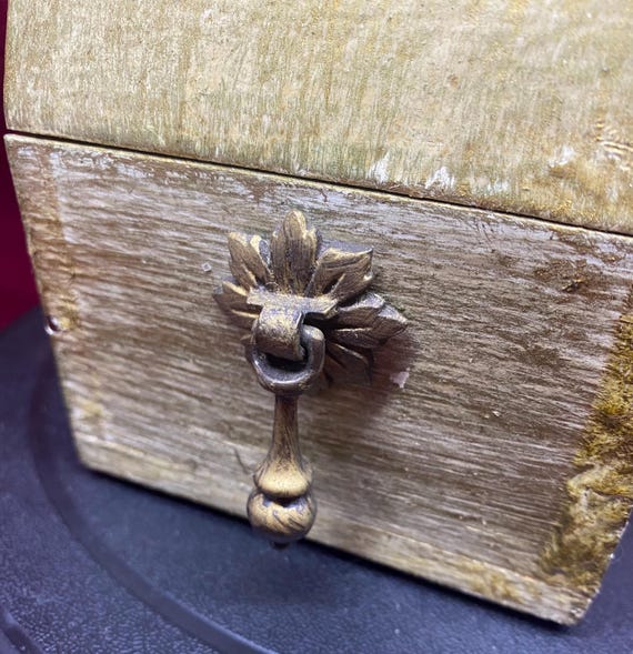 Antique Early 1900s Handmade Wooden Jewelry Box with … - Gem