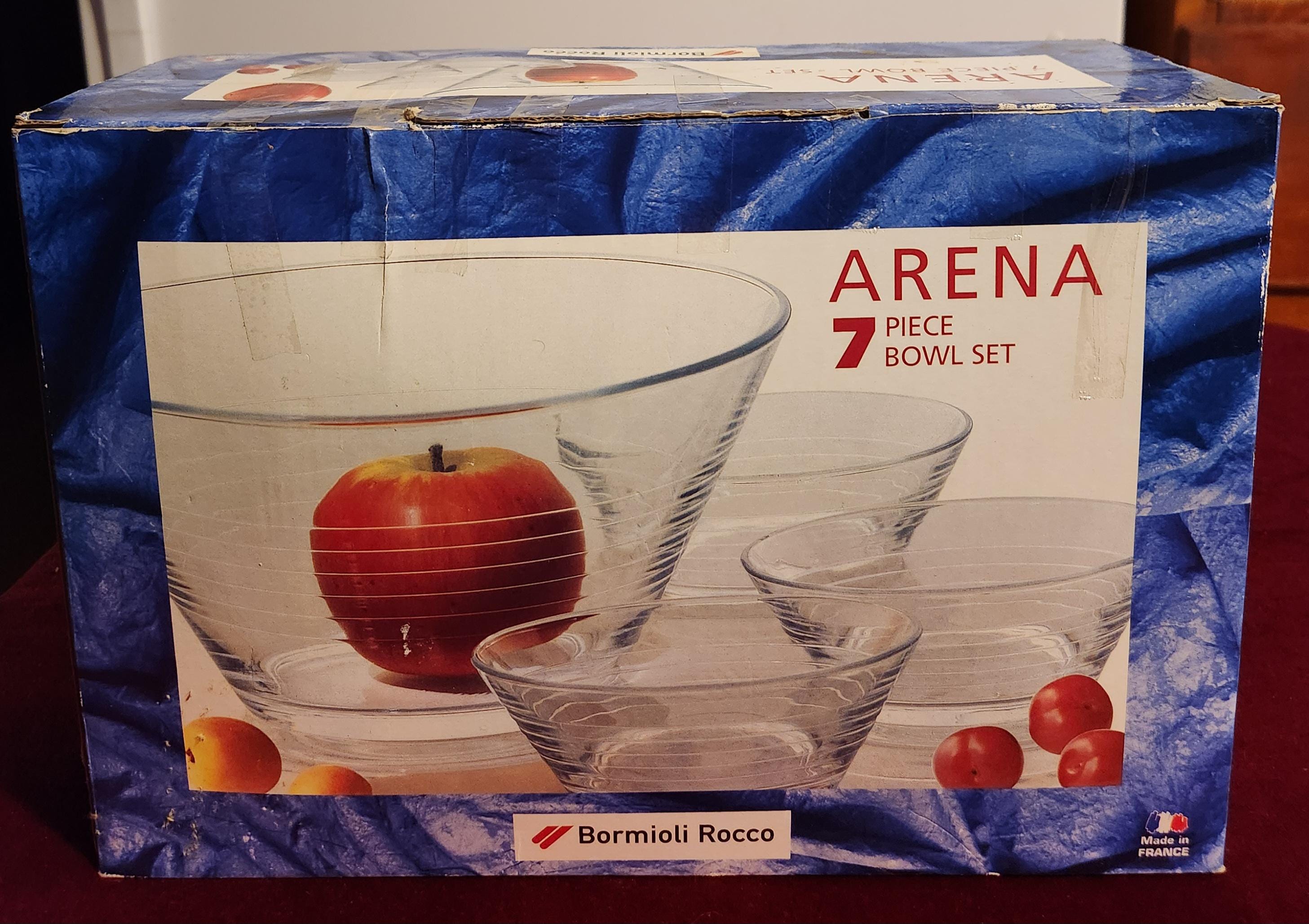 Vintage Bormioli Rocco 7-piece Glass Bowl Set - One Fruit Bowl and 6 ...