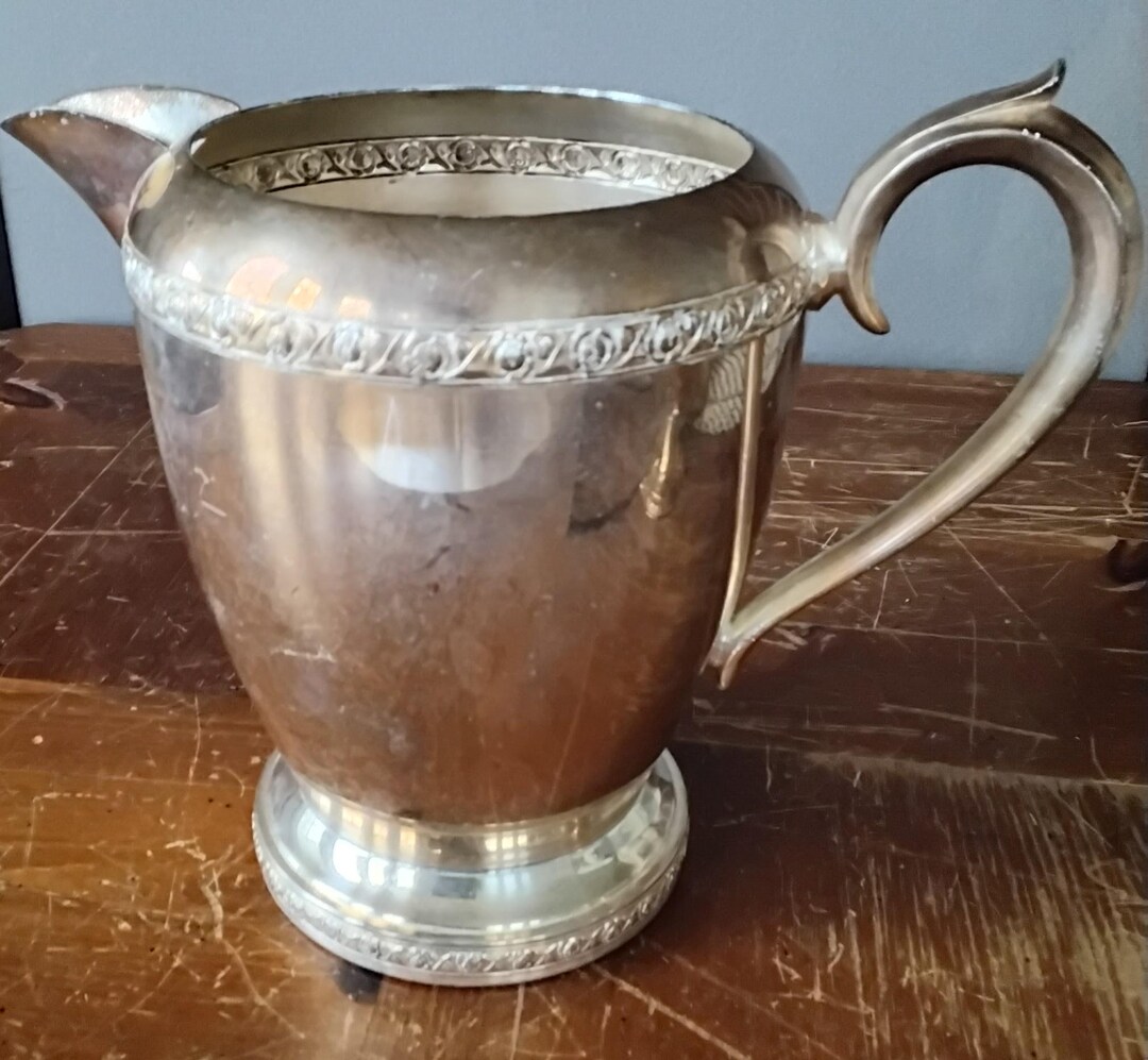 Vintage F.B. Rogers Silver Co. 1607 Silverplate Pitcher | 8.5" Ornate ...