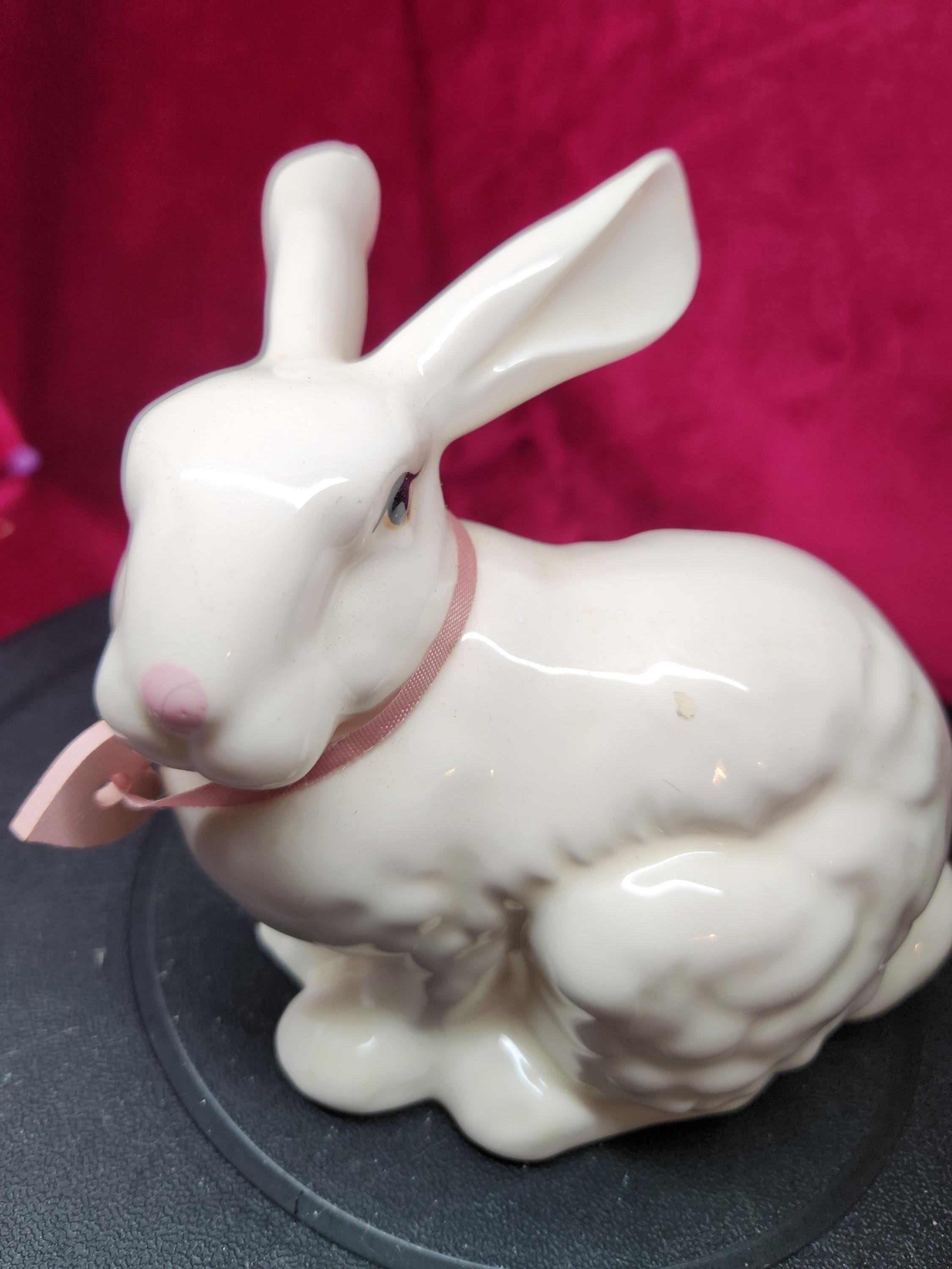 5" Tall Vintage Porcelain Rabbit in Figurine With Necklace - Etsy