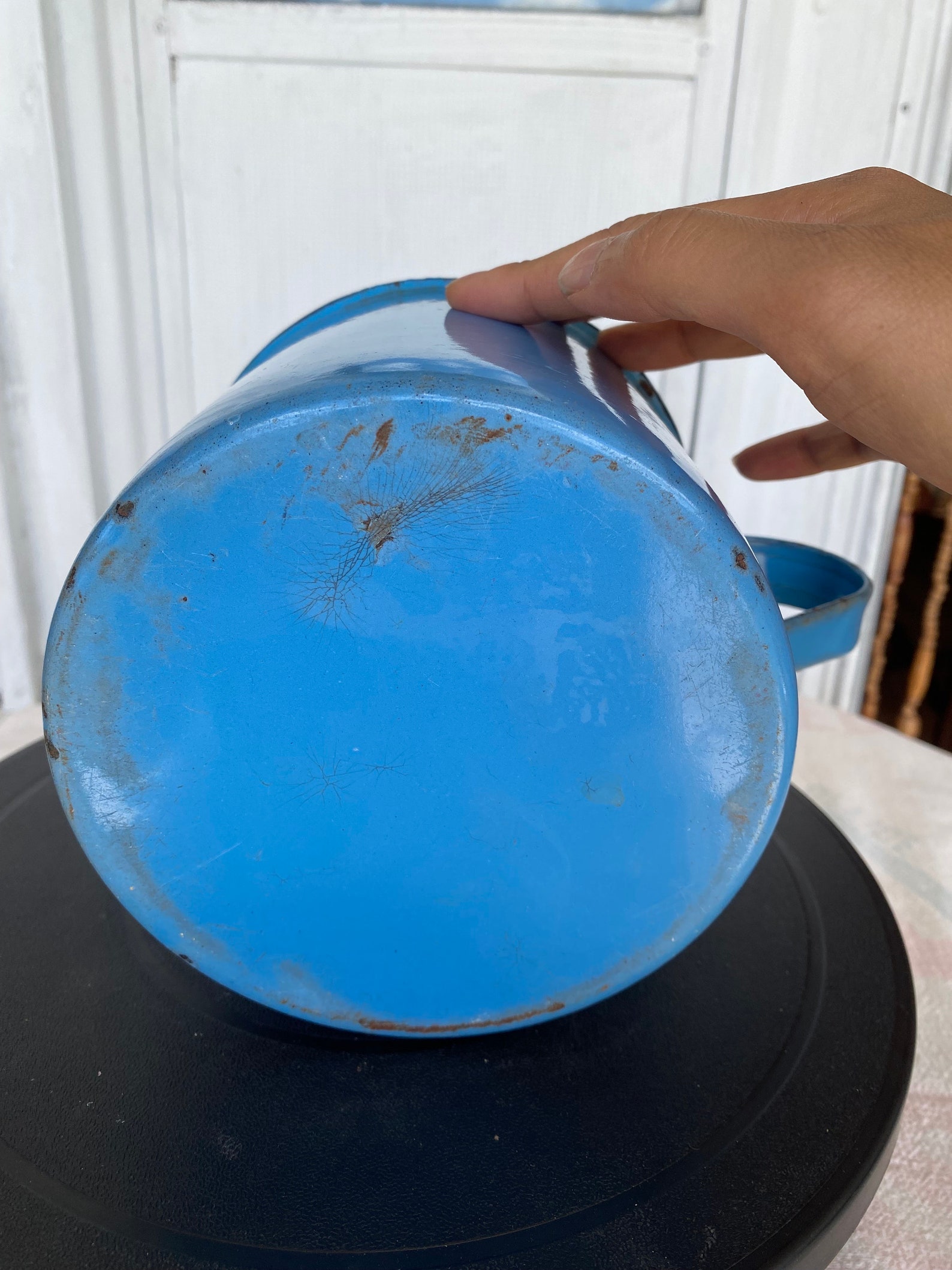 Vintage Enamelware Cup ~ Blue Enamelware Cup ~ Antique Enamelware Cup ...