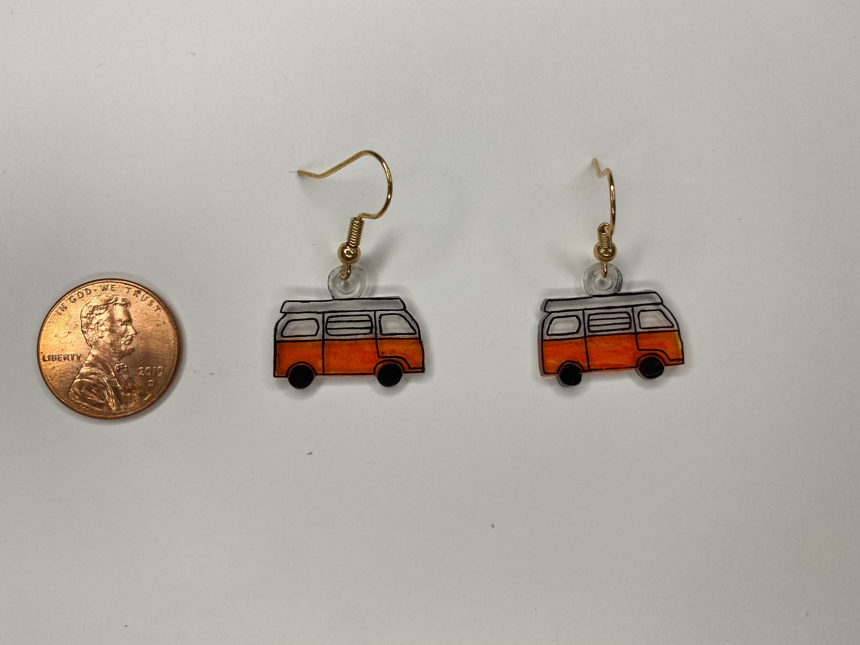 What Makes You Beautiful Orange Bus Earrings - Etsy