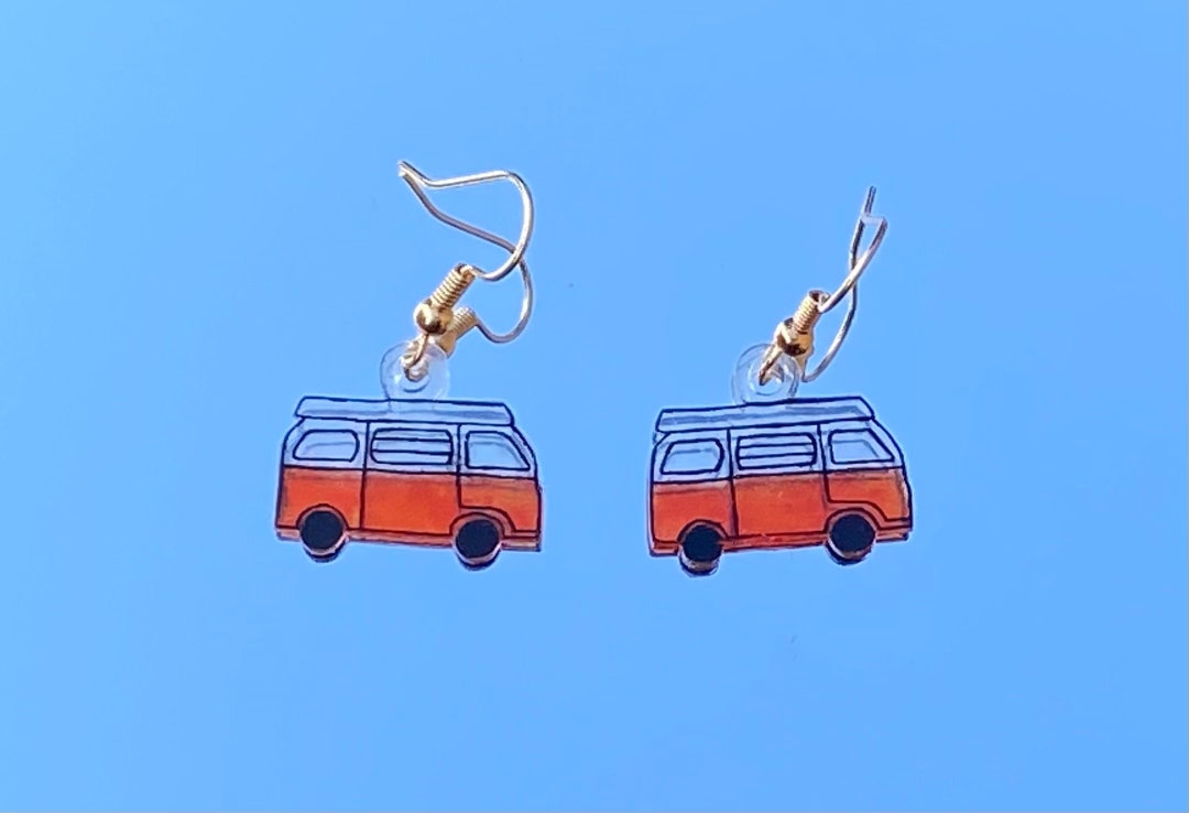 What Makes You Beautiful Orange Bus Earrings - Etsy