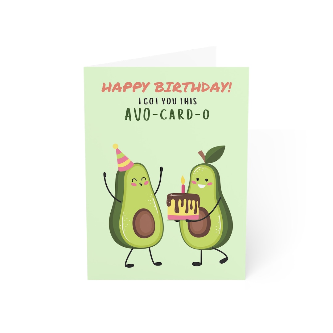 Avocado Birthday Card | Funny Cute Kawaii - Etsy