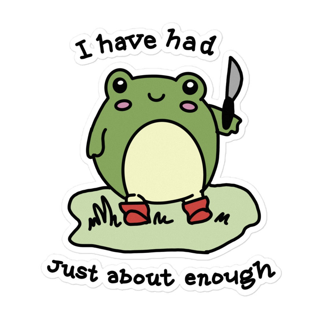 Funny Cute Kawaii Frog Stickers | Laptop Hydroflask Sticker - Etsy