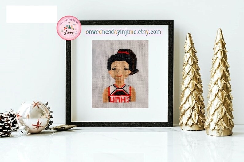 Cheerleader Portrait Cross Stitch Pattern, Easy Needlework (PDF ...