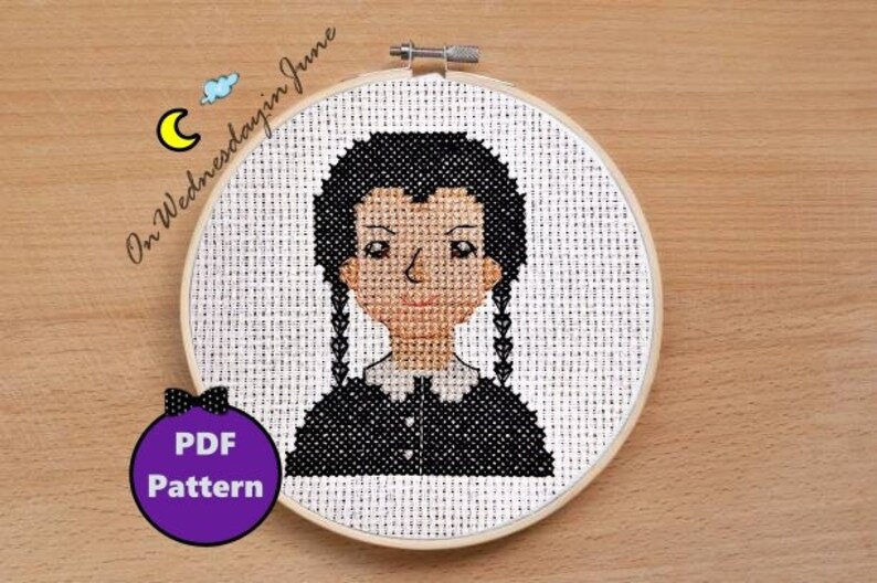 Wednesday Addams Cross Stitch Pattern PDF Download (PDF Pattern ...