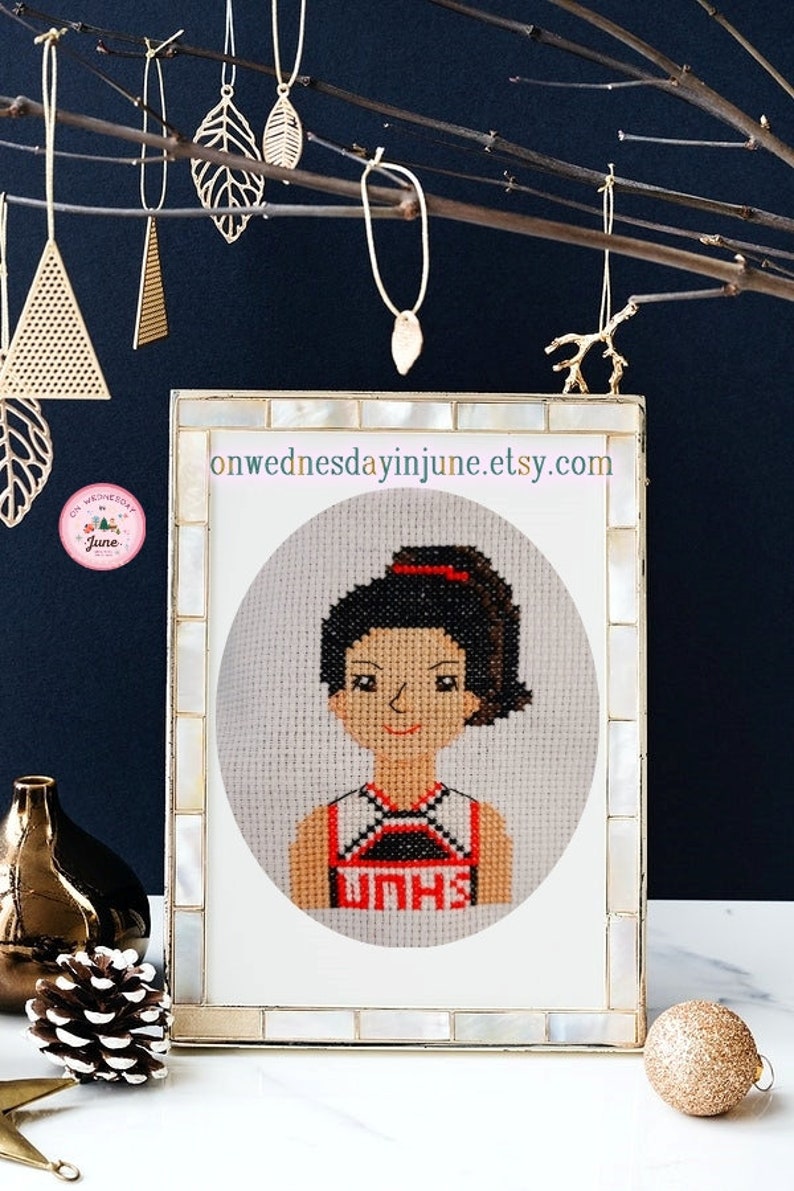 Cheerleader Portrait Cross Stitch Pattern, Easy Needlework (PDF ...