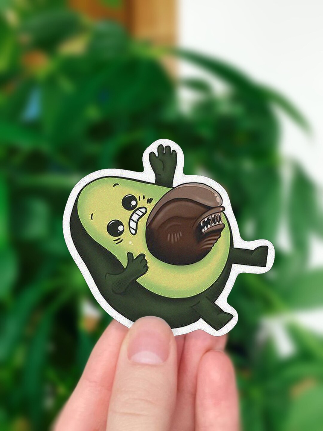 Stickers Avocado Alien, Cute Avocado Alien, Funny Avocado, Creep ...