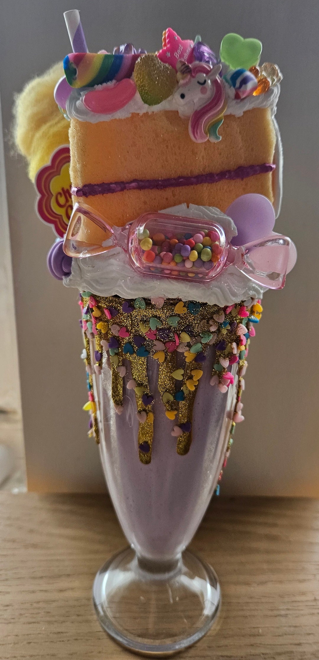 Fake Milkshake, Unicorn Theme, Birthday, Candy Decor, Bubblegum Decor ...