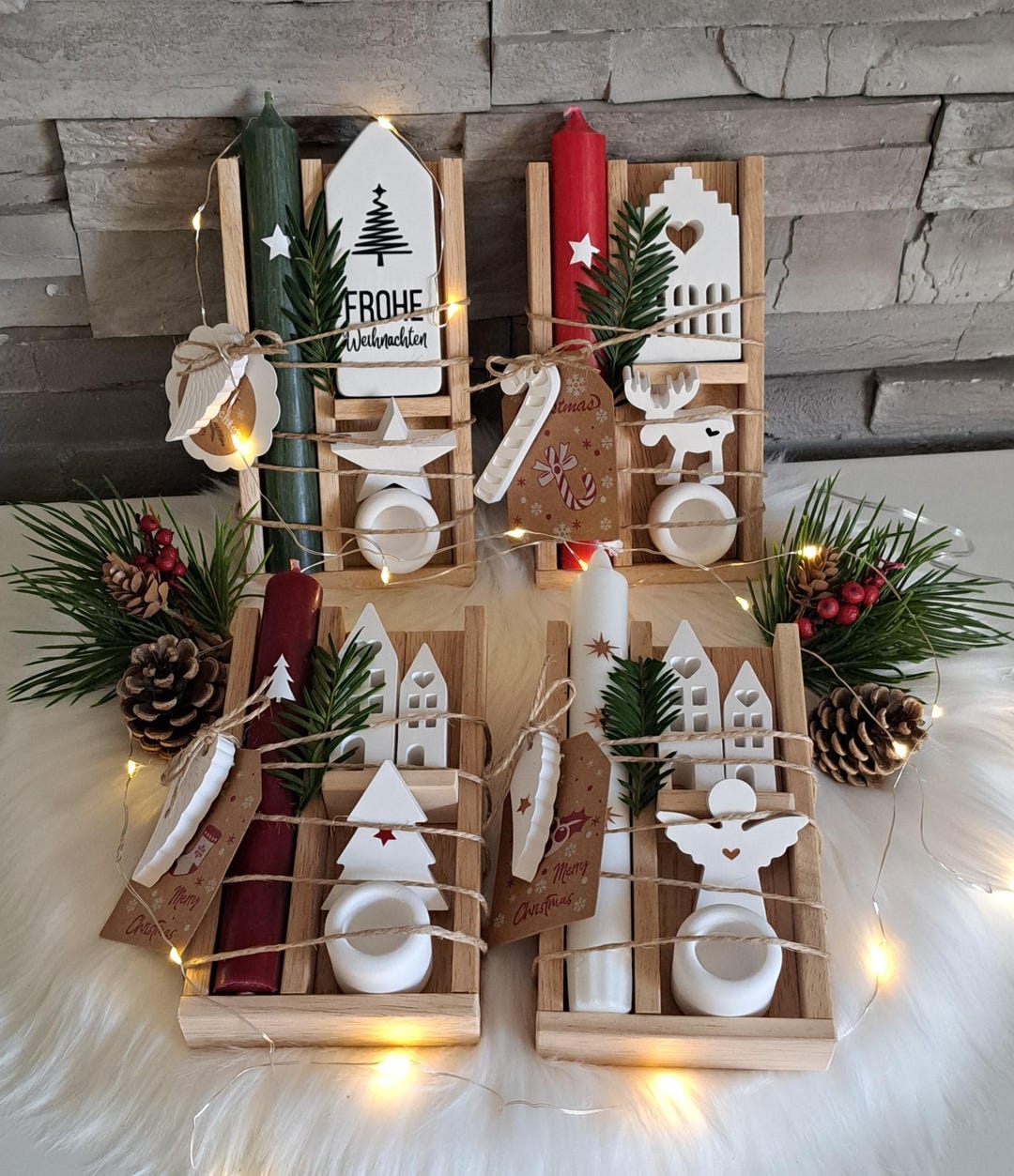 Geschenkset, Weihnachts-Set in handgefertigter eiche Holzbox ...