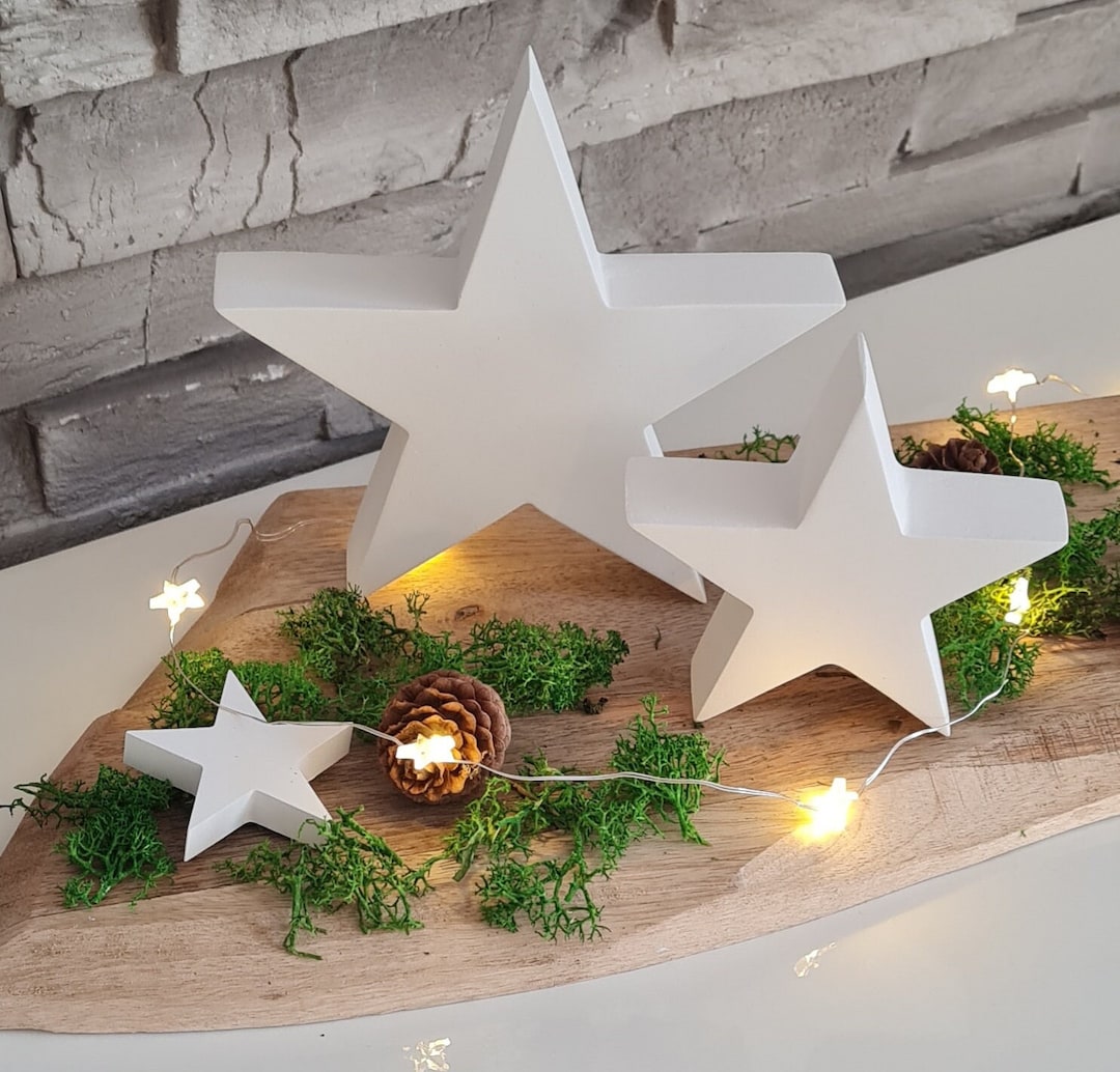 Deko Sterne, Raysin, Weihnachten, Advent, Weiß, Geschenk, Mitbringsel ...